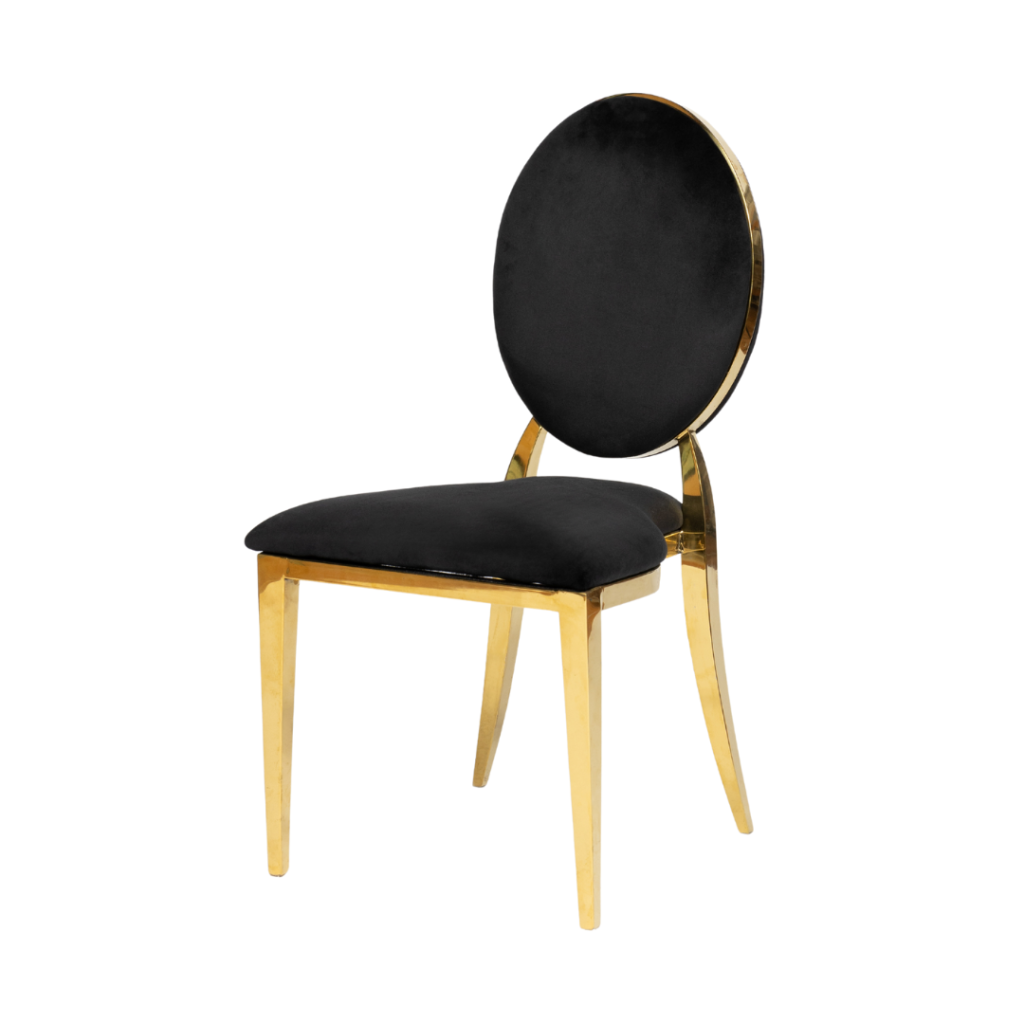 Gold Trim Chair White - Optimum Event Hire