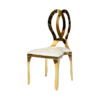 Gold Trim Chair White - Optimum Event Hire