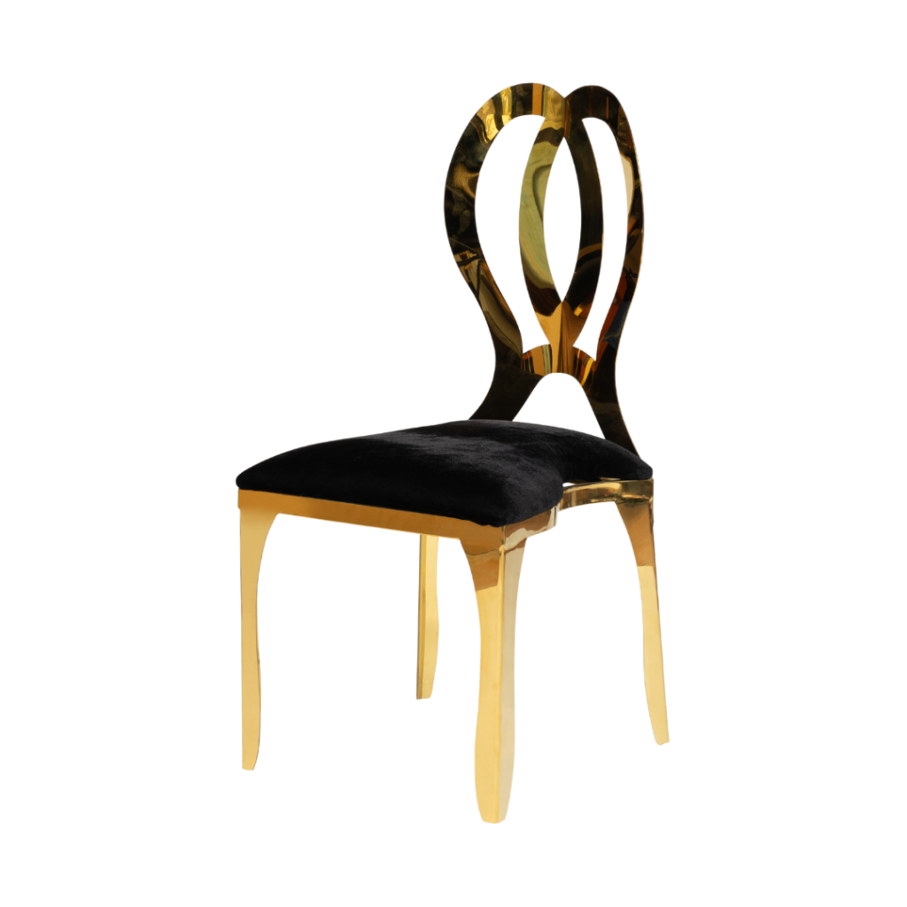 Gold Trim Chair White - Optimum Event Hire