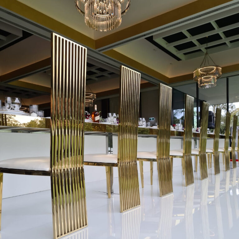 Gold O Back Chair White - Optimum Event Hire