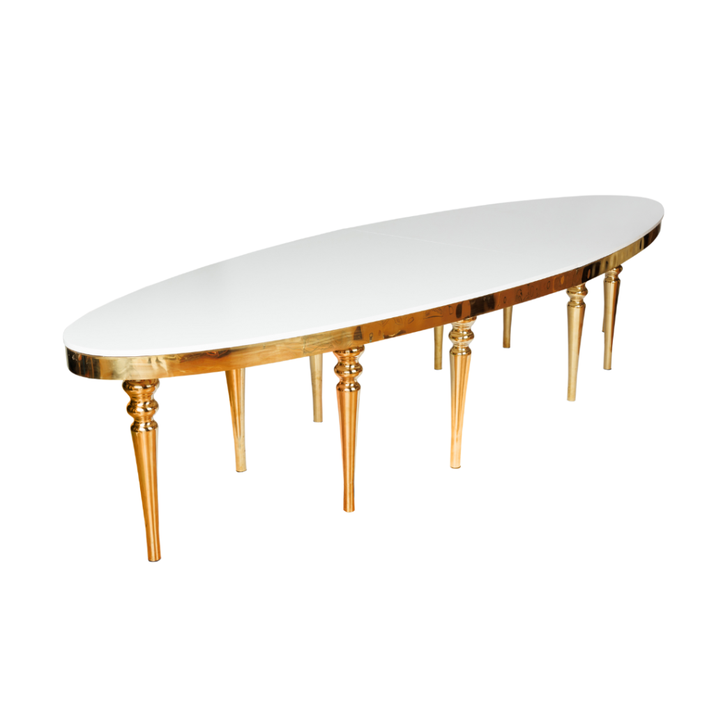 Gold Oval Table - Optimum Event Hire