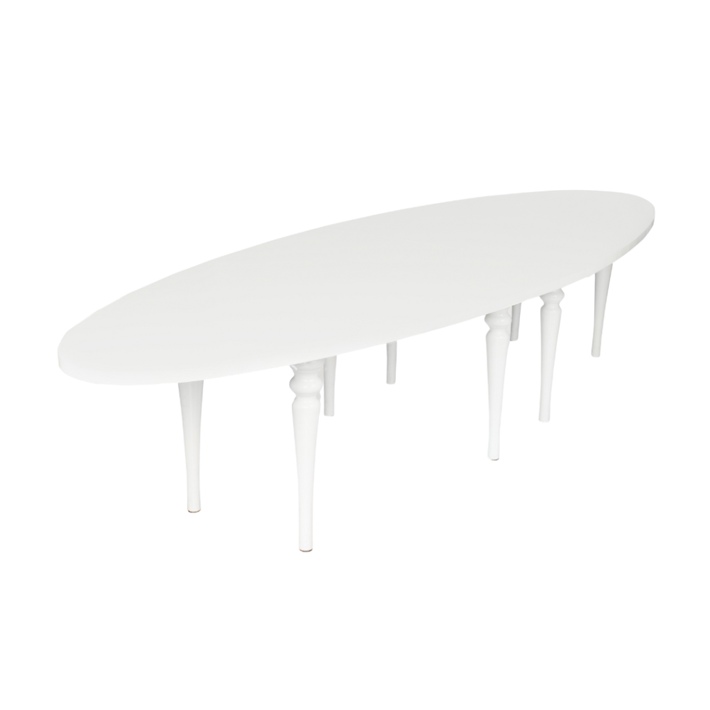 Blanca White Oval Table - Optimum Event Hire