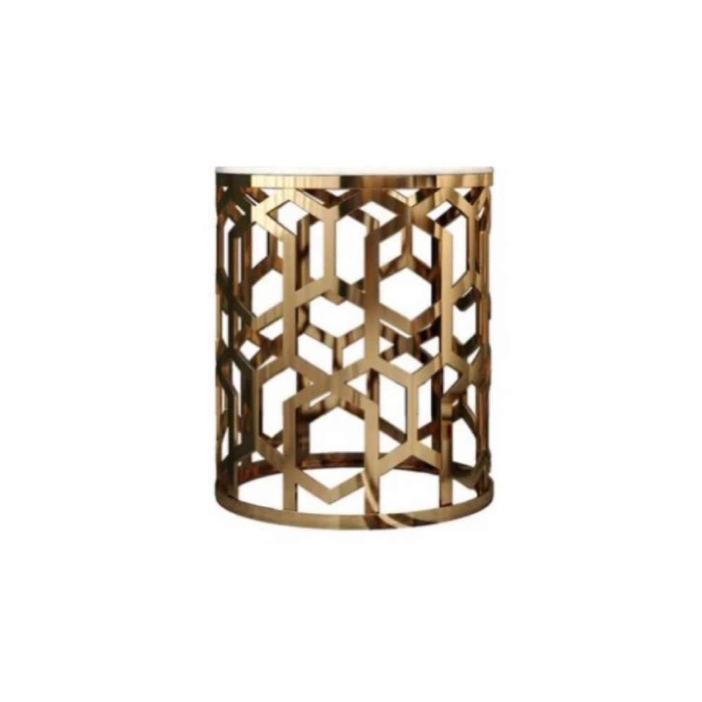 Gold Cutout Side End Table Hire