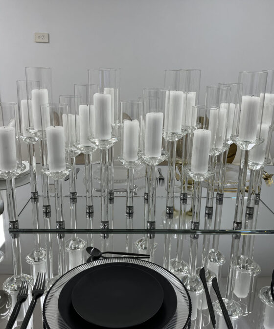 20 Arm Low Crystal Candelabra Centerpiece