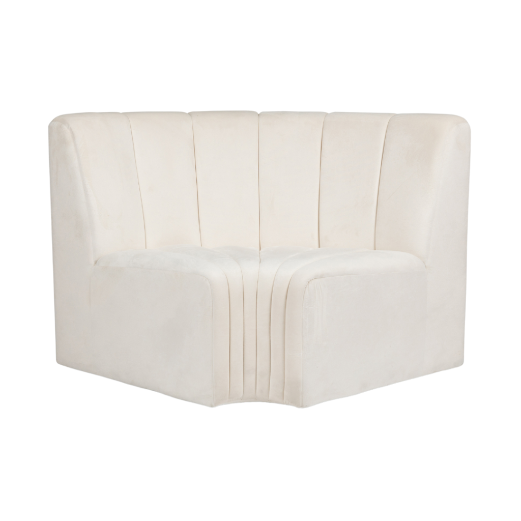 White Sectional Curved Sofa Lounge - Optimum Event Hire