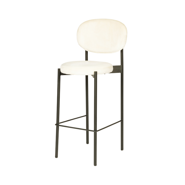 Beige Velvet Contempo Cocktail Bar Stool - Optimum Event Hire