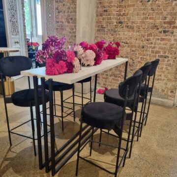 Black Pillar Cocktail Bar Table Hire