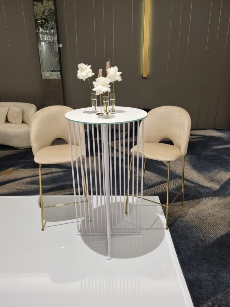 Champagne Curve Cocktail Bar Stool - Optimum Event Hire