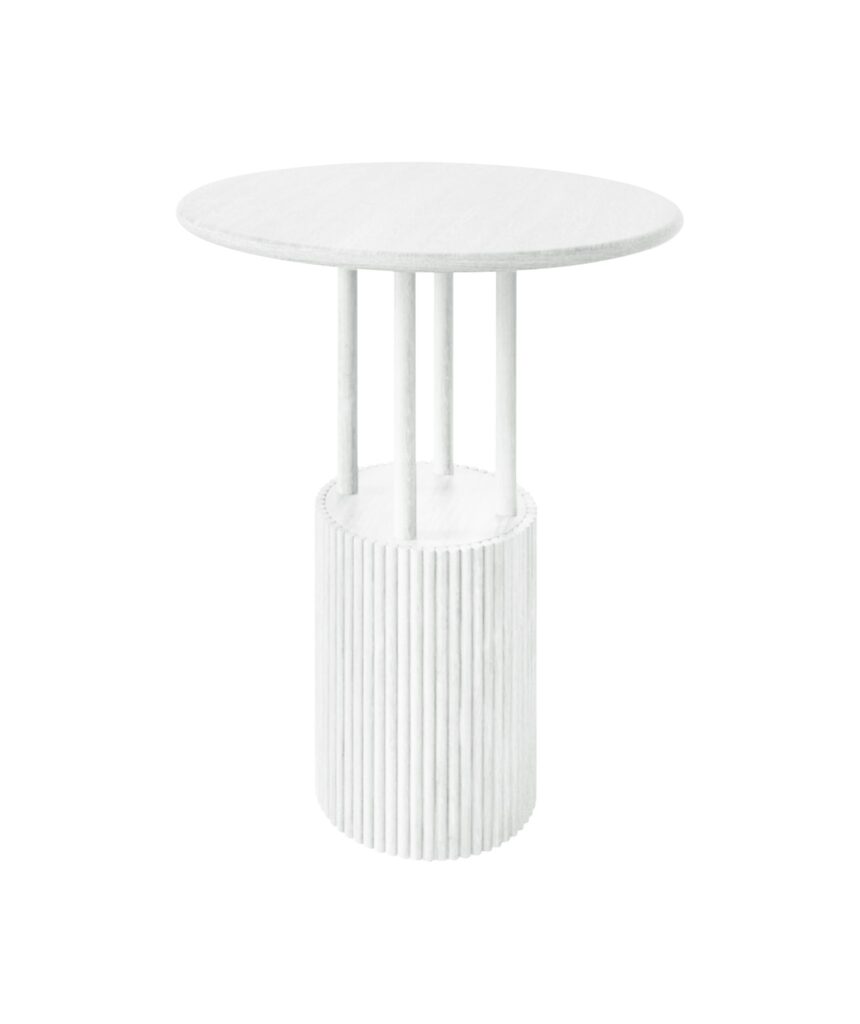 Ribbed Cocktail Bar Table White - Optimum Event Hire
