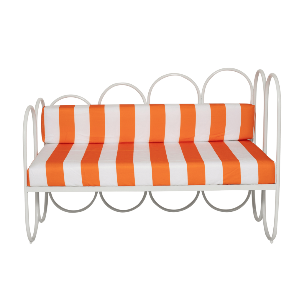 Loop Orange/White Outdoor Sofa Lounge - Optimum Event Hire