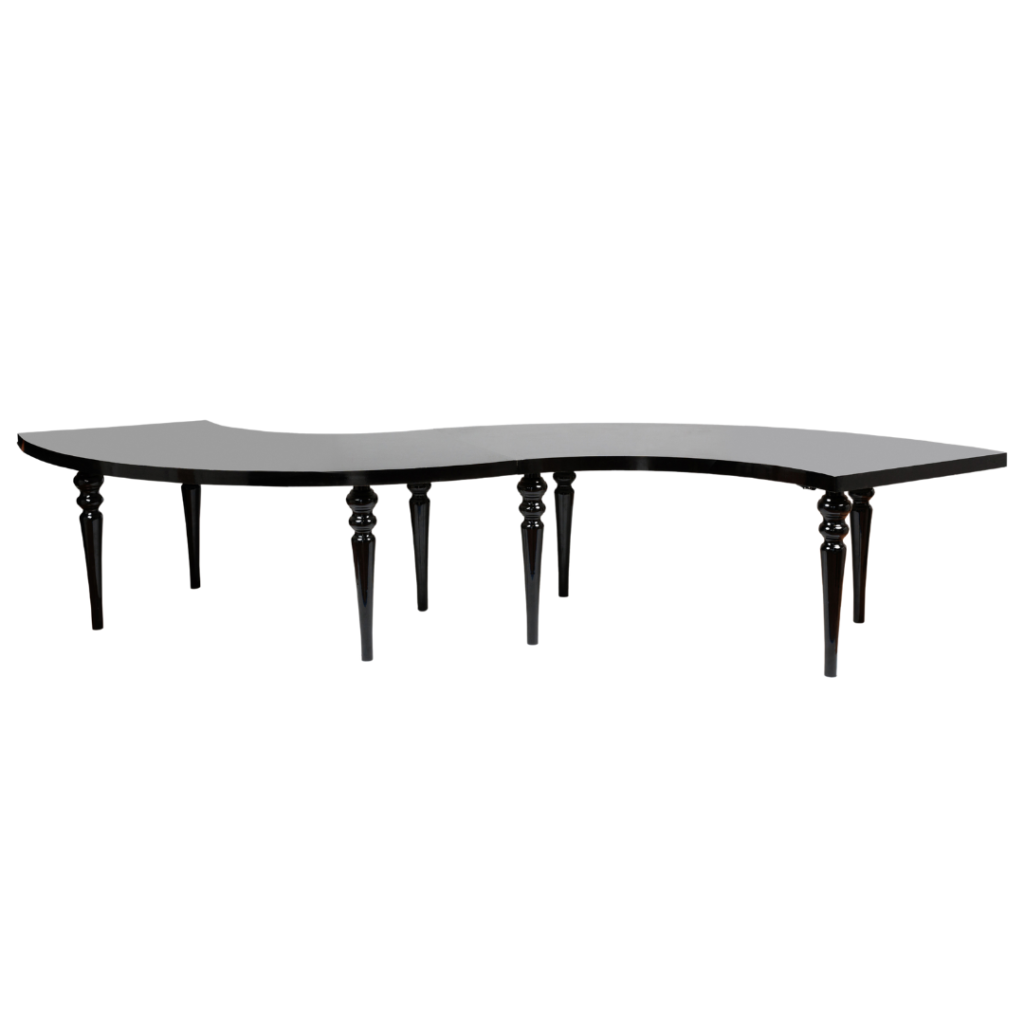 Black Mavro Serpentine Table - Optimum Event Hire