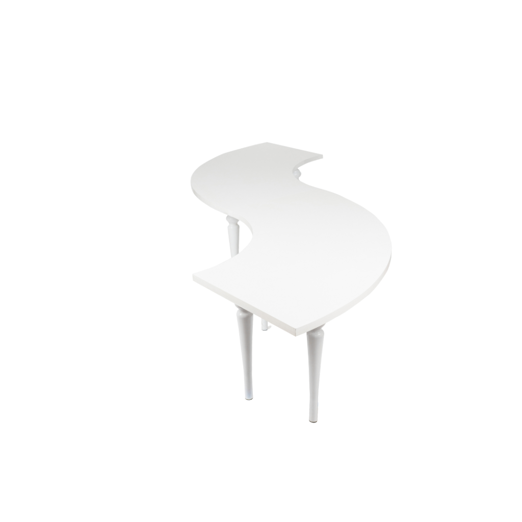 Blanca White Serpentine Table - Optimum Event Hire