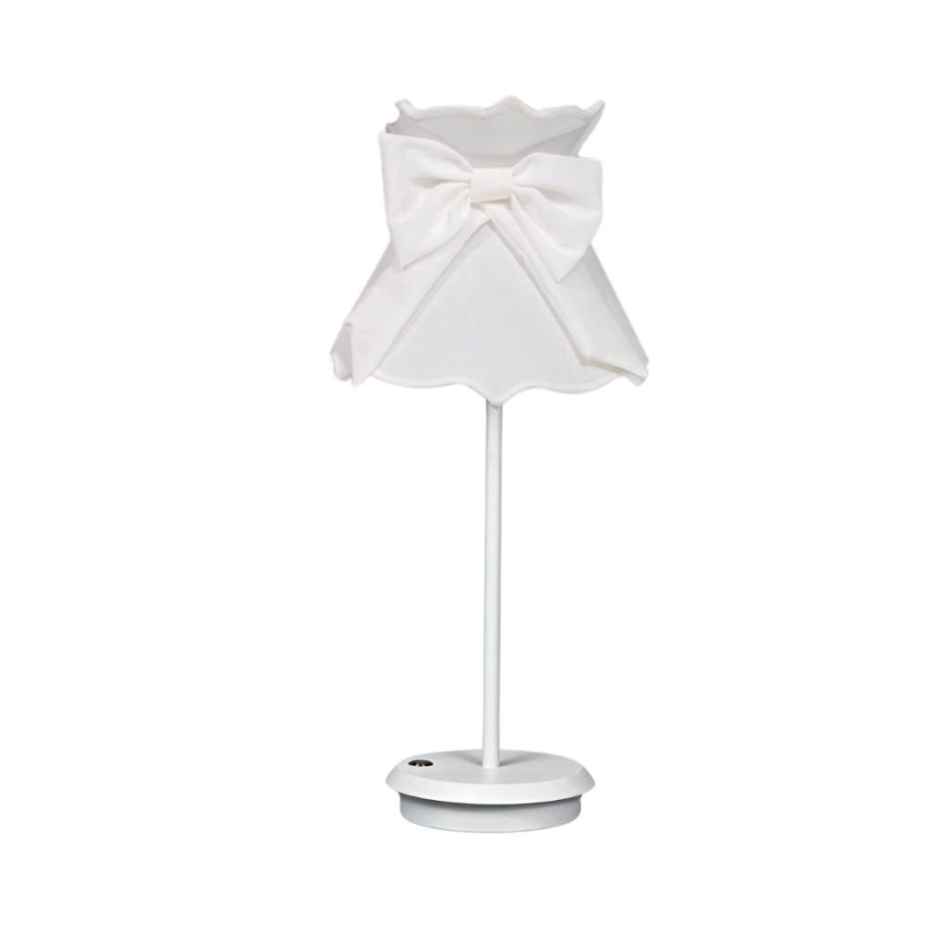 White Bow Lamp White Base - Optimum Event Hire