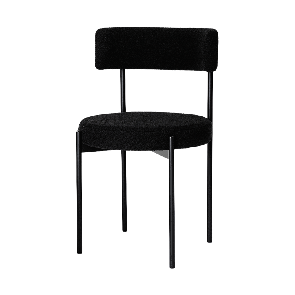 Boucle Chair Black w/Black Frame - Optimum Event Hire